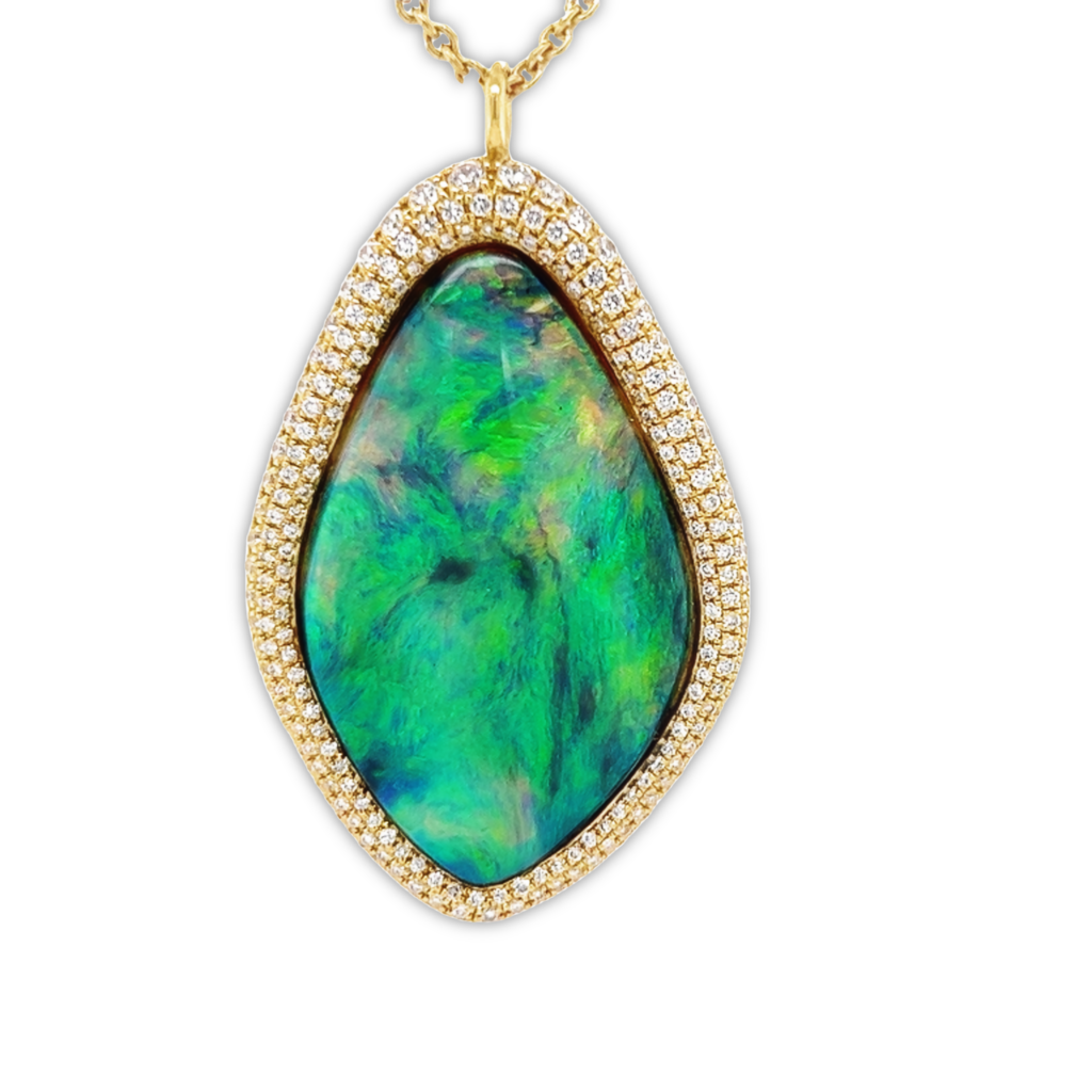 Stunning Peacock Feather Opal - Rebecca Bourke Designs